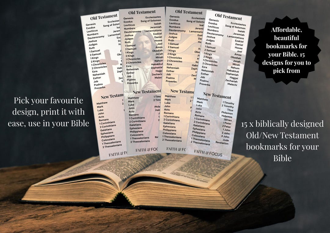 15 Pack Bible Bookmarks | Scripture Tools | Old & New Testament Guide ...