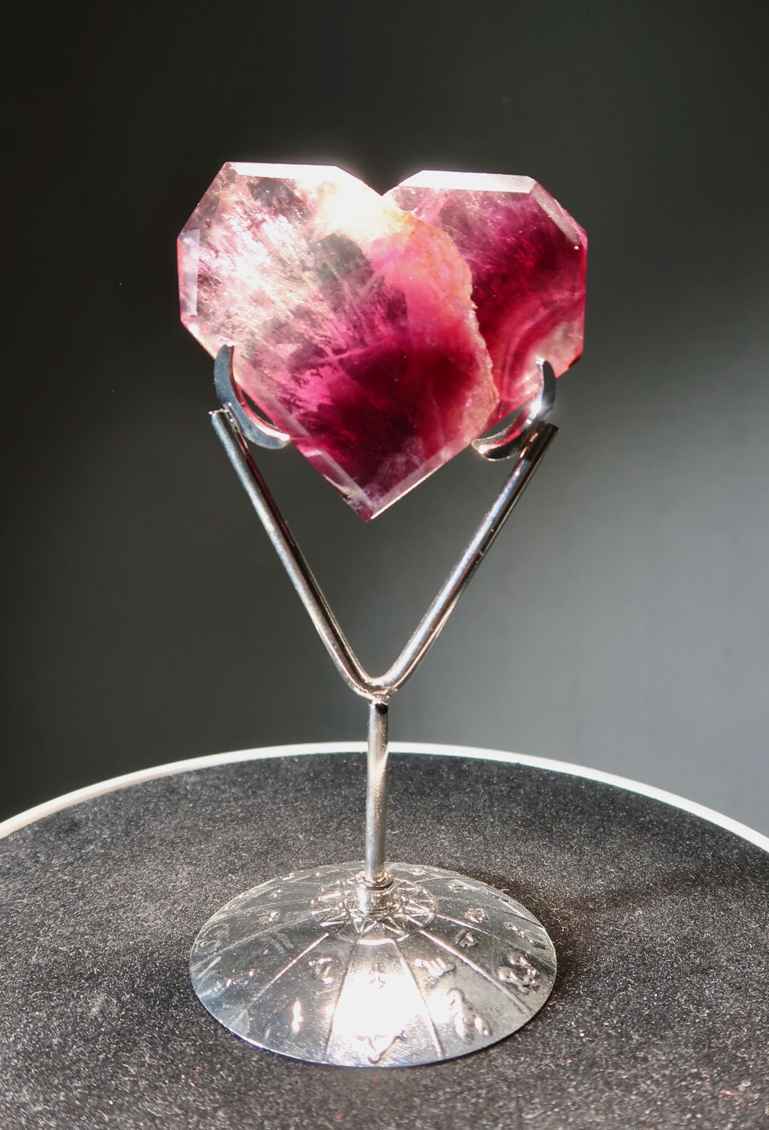 Candy Fluorite Slab With Stand / Natural Banded Crystal Carving ...