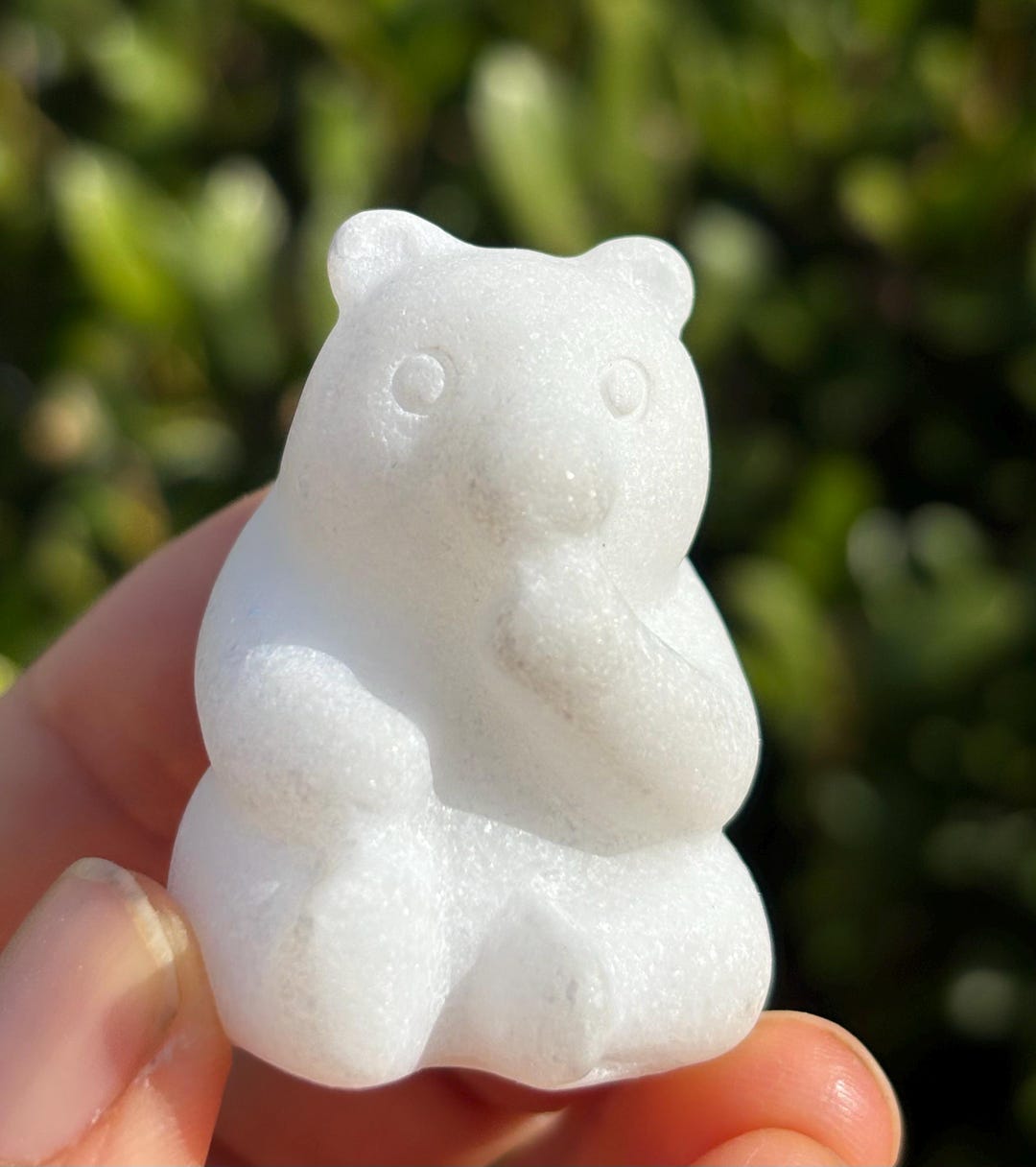 White Marble Bear/ Marble Animal Cartoon Cute Crystal Carving ...