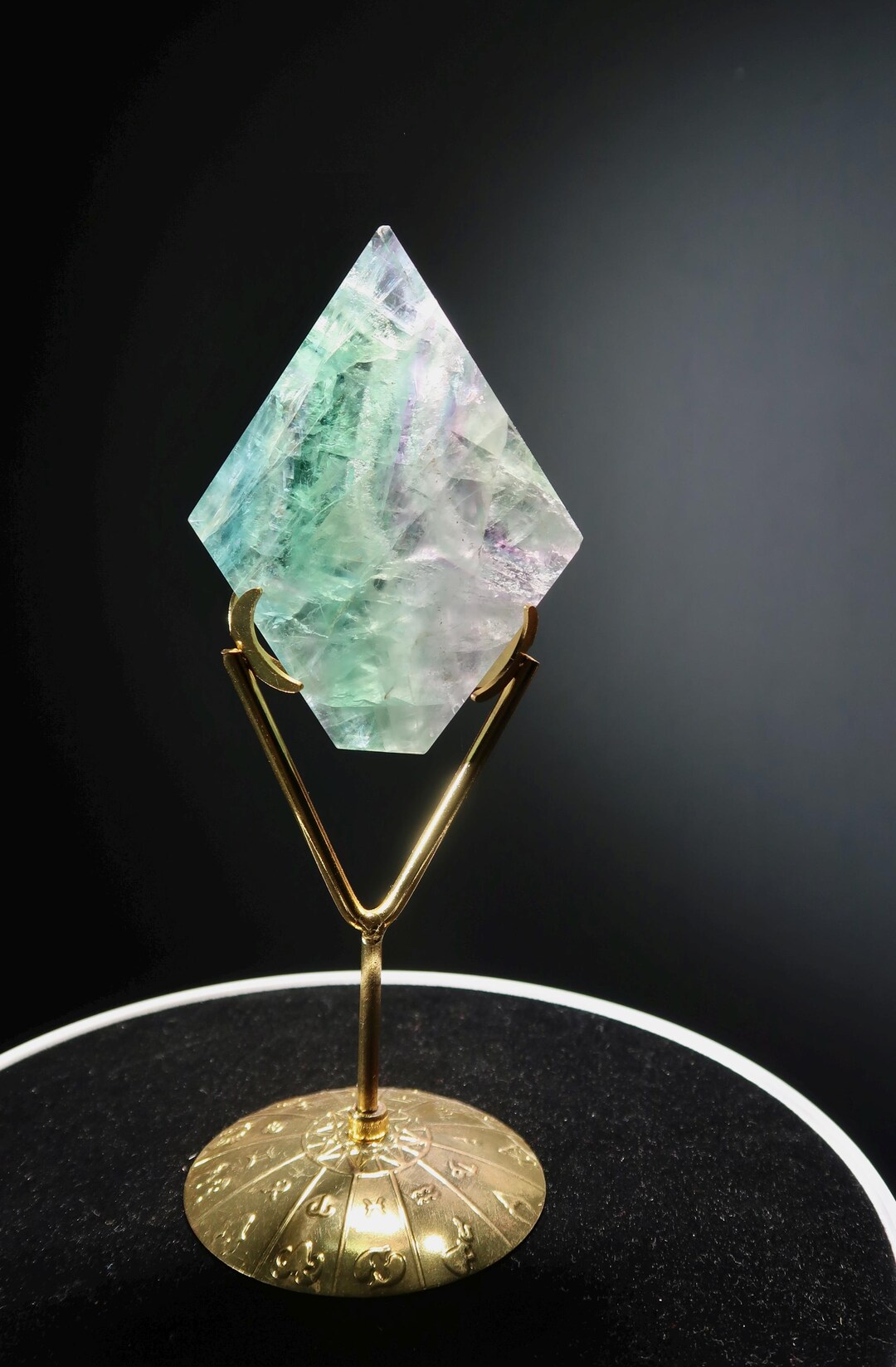 Candy Fluorite Slab With Stand / Natural Banded Crystal Carving ...