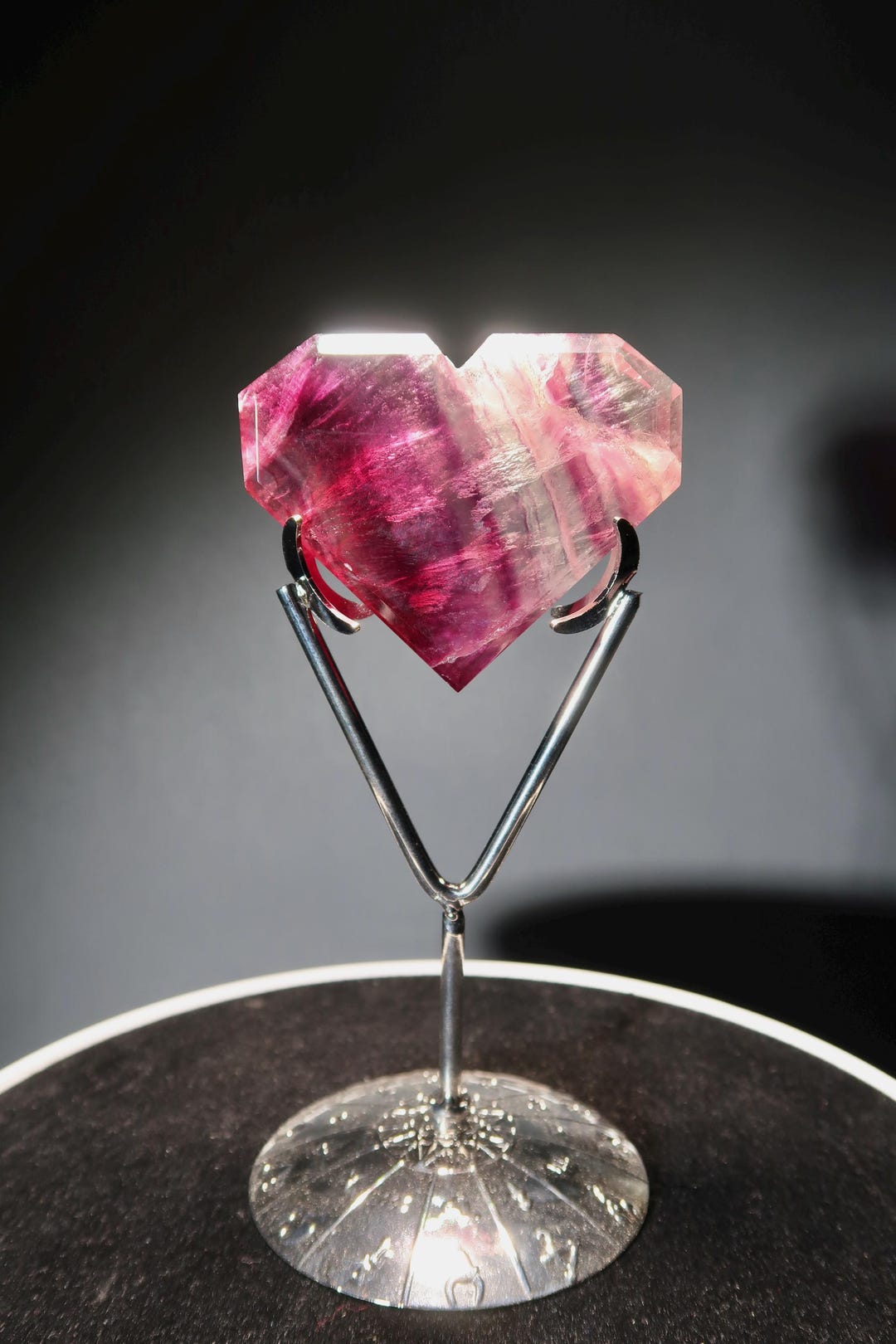 Candy Fluorite Slab With Stand / Natural Banded Crystal Carving ...