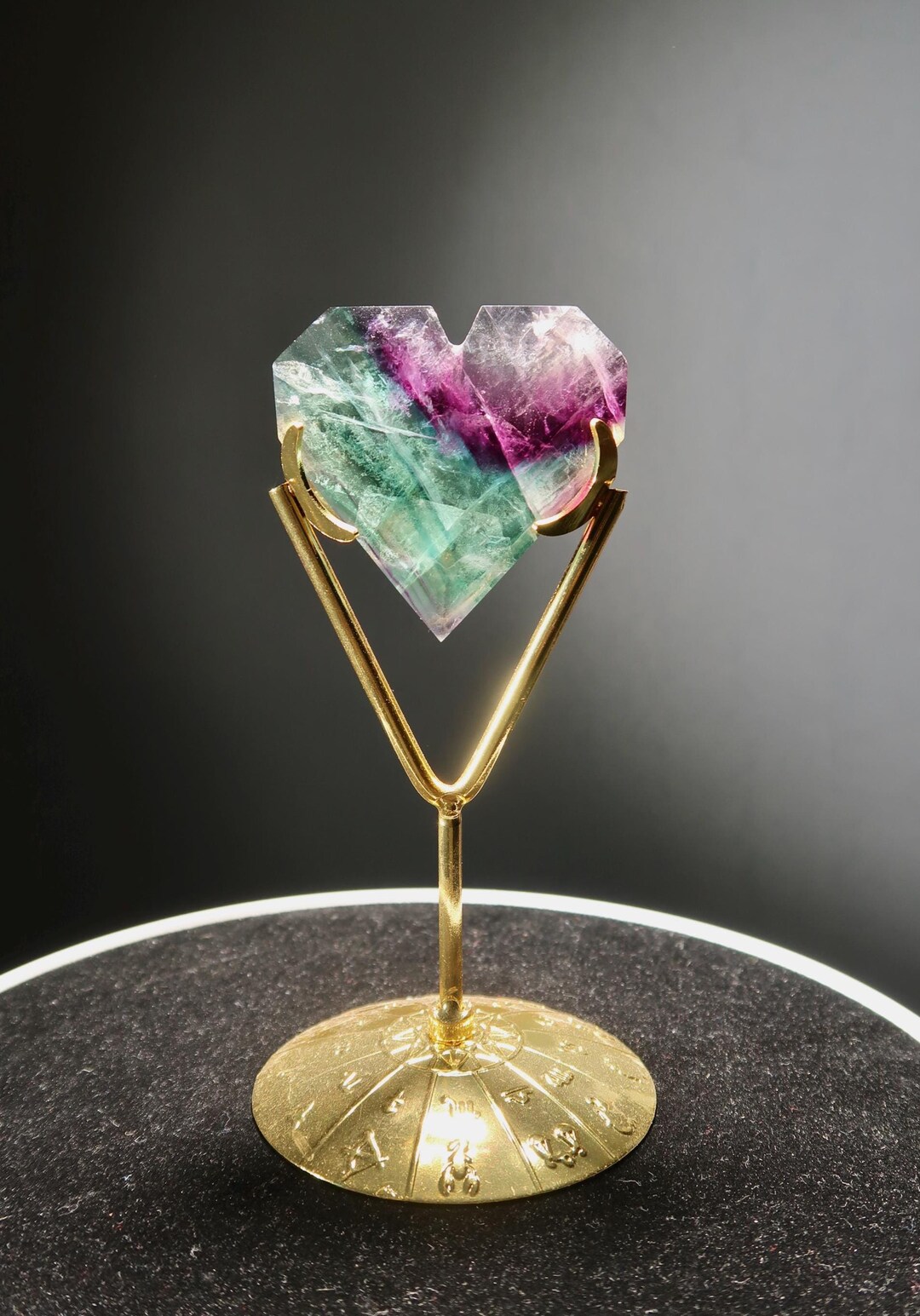 Candy Fluorite Slab With Stand / Natural Banded Crystal Carving ...
