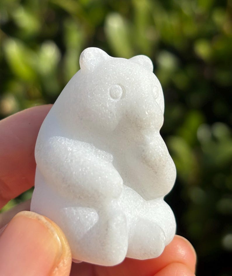 White Marble Bear/ Marble Animal Cartoon Cute Crystal Carving ...