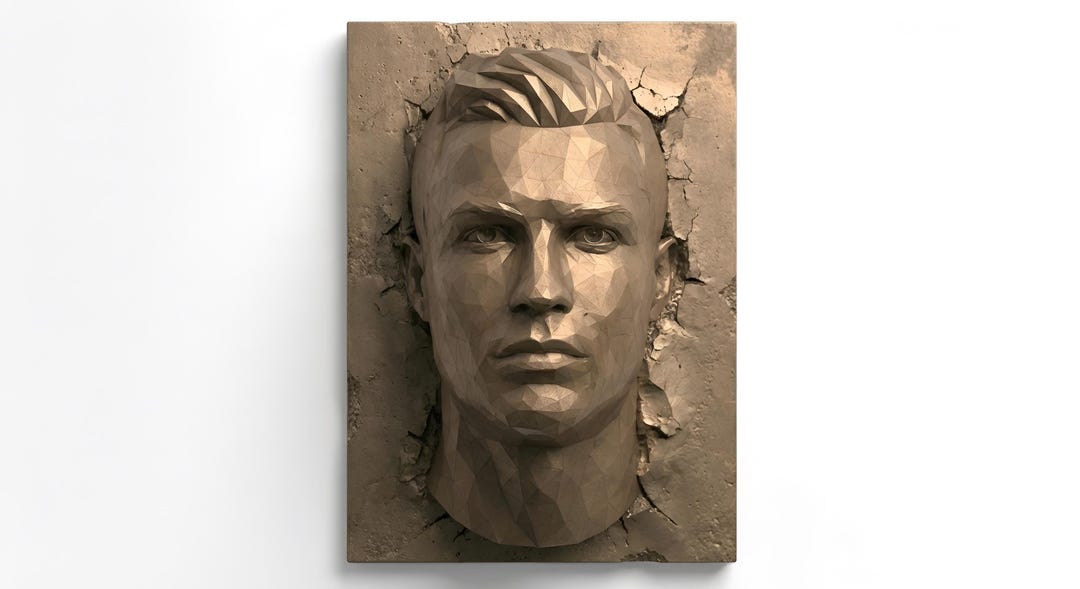 Cristiano Ronaldo 3D Model : Ronaldo Wall Art STL File , Football 3D ...