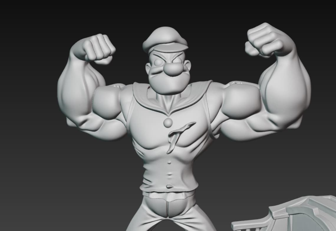 Popeye 3D Model : Popeye STL File , Sailor 3D Model , Pirates STL File ...