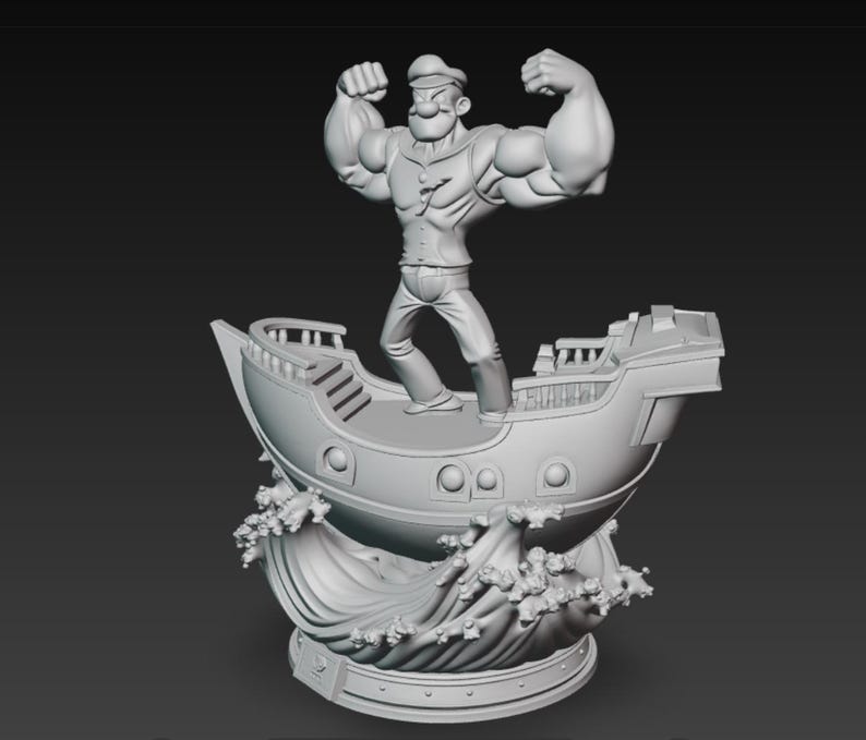 Popeye 3D Model : Popeye STL File , Sailor 3D Model , Pirates STL File ...