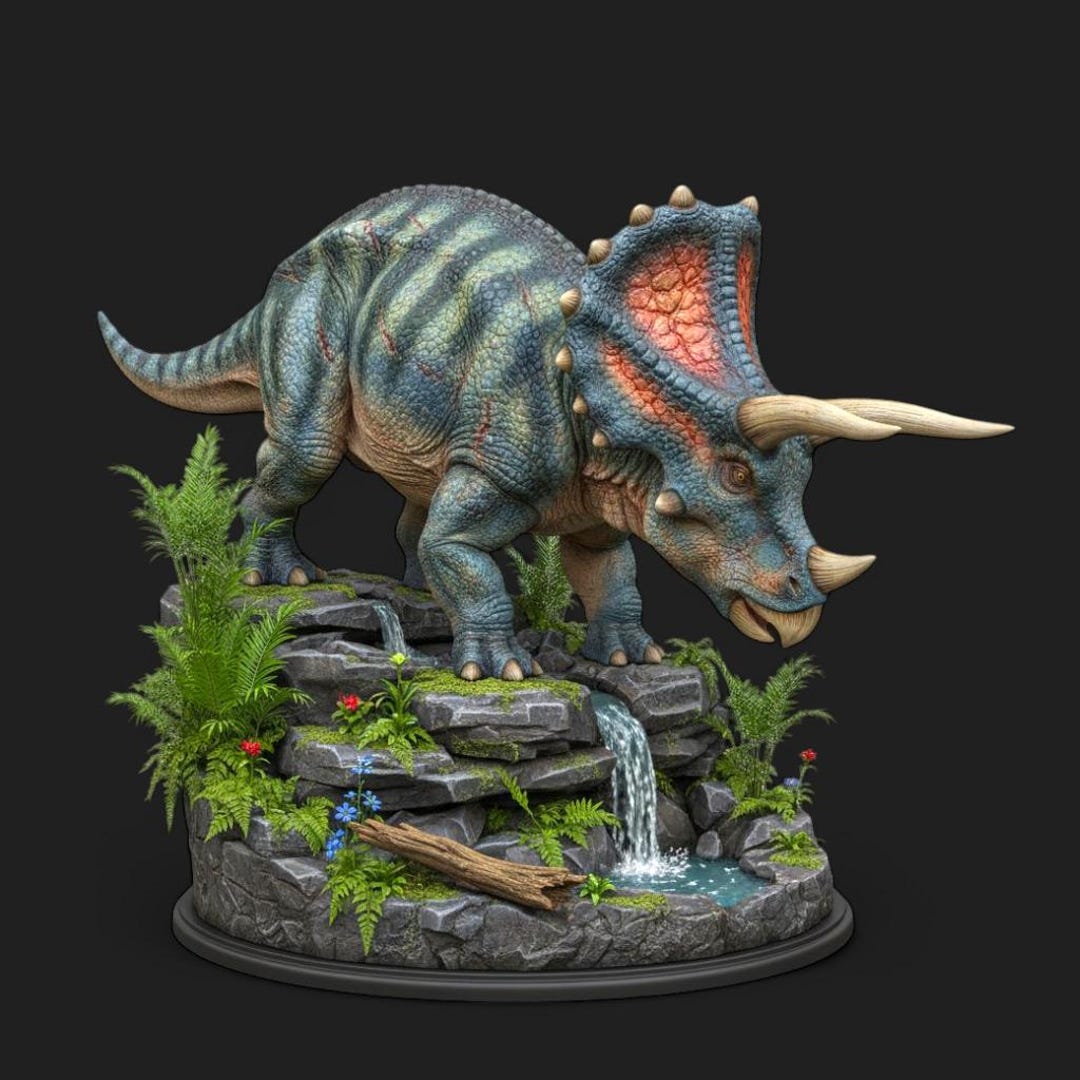 Triceratops 3D Model : Triceratops STL File , High Quality 3D Model ...