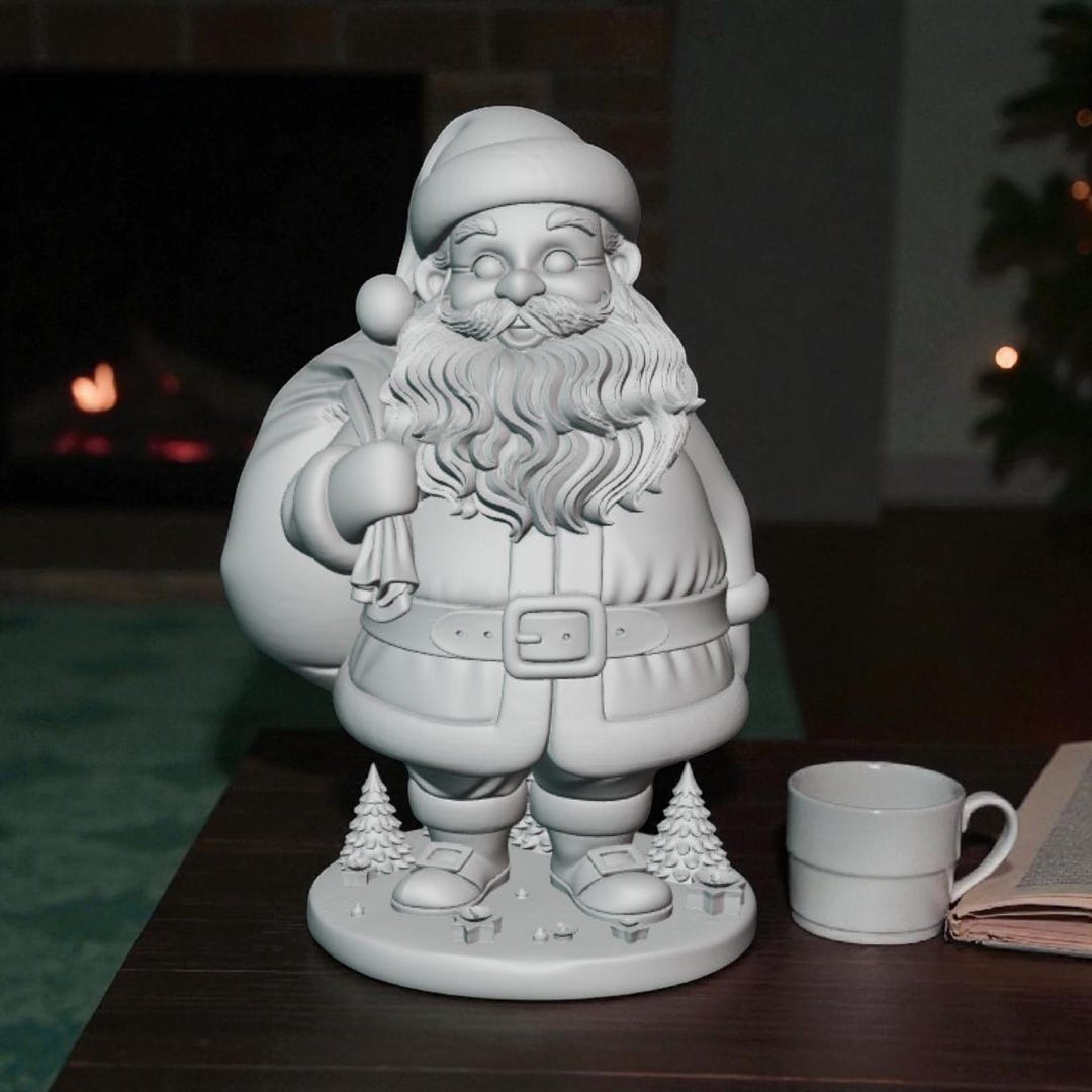 Santa 3D Model : 3D Christmas Ornament , Santa STL File , Sanra Claus ...