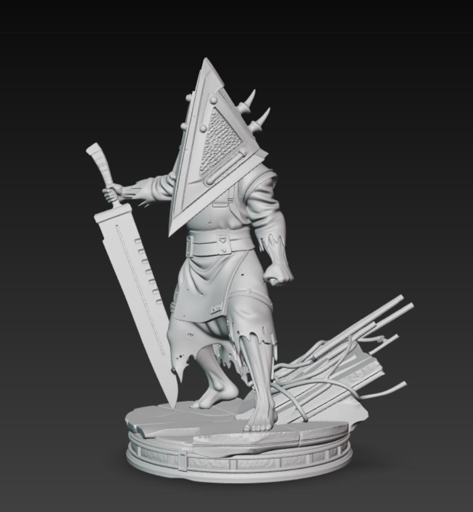 Pyramid Head Silent Hill STL File | Horror Game Statue 3D Print Model ...