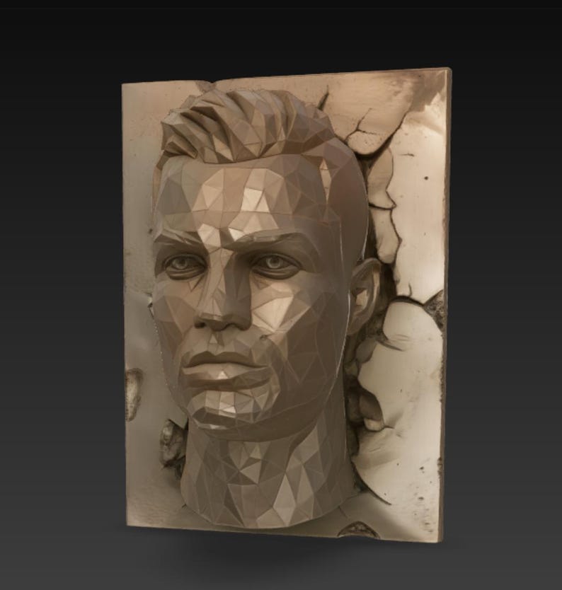 Cristiano Ronaldo 3D Model : Ronaldo Wall Art STL File , Football 3D ...