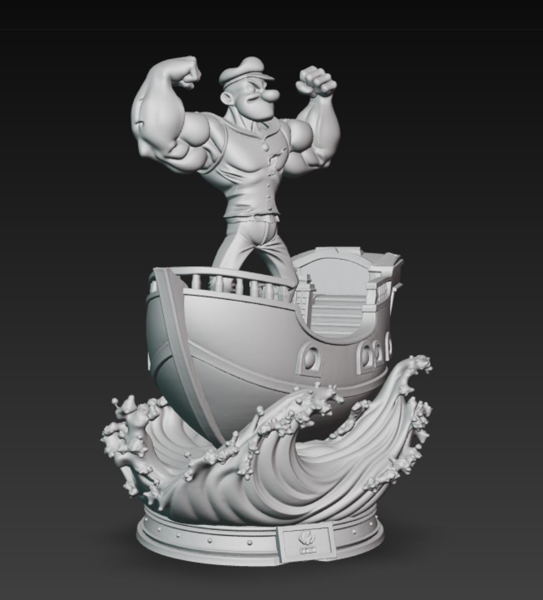 Popeye 3D Model : Popeye STL File , Sailor 3D Model , Pirates STL File ...