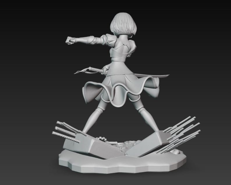 2b - Nier Automa 3D Model : Yorha 2B 3D Model , 2B STL File , High ...
