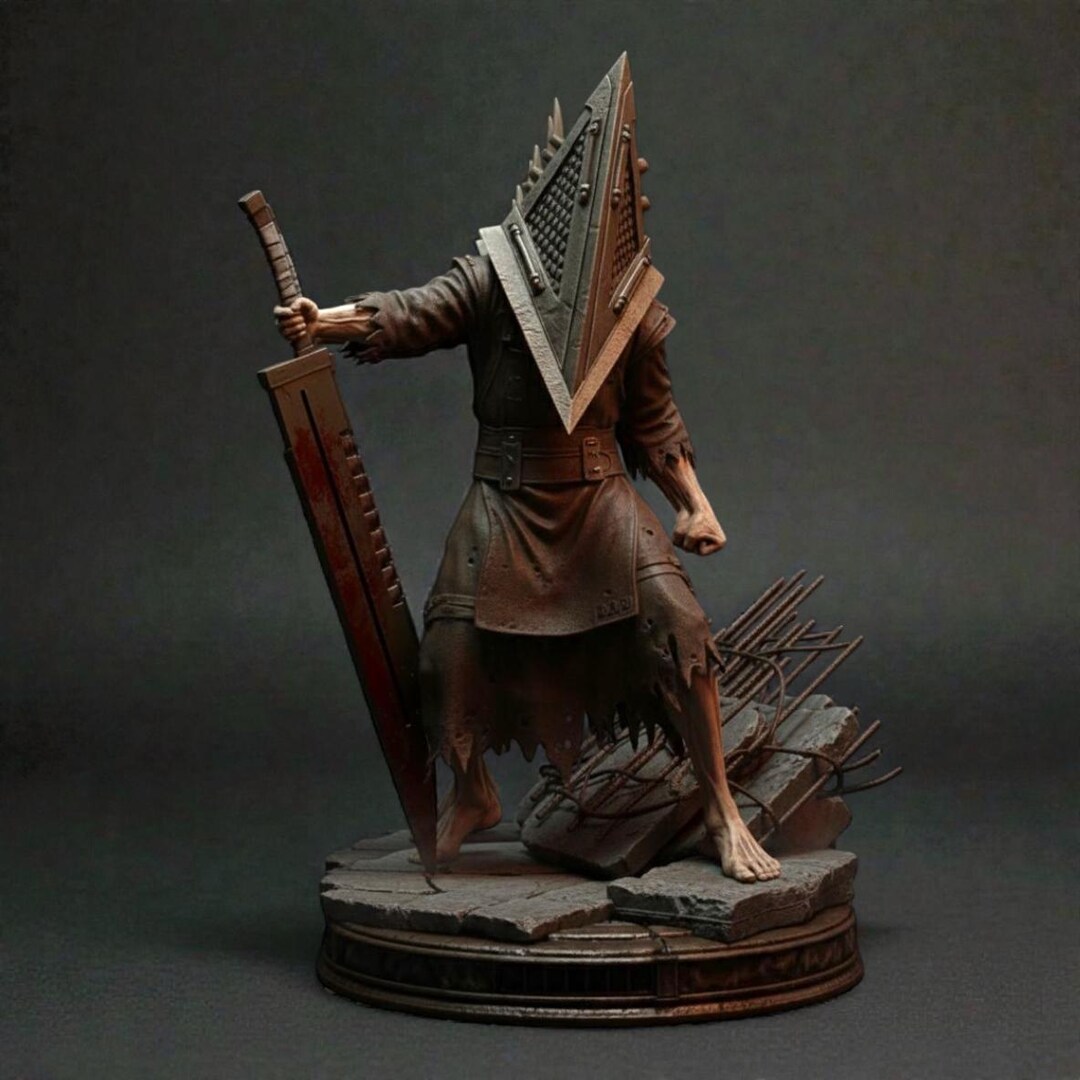 Pyramid Head Silent Hill STL File | Horror Game Statue 3D Print Model ...