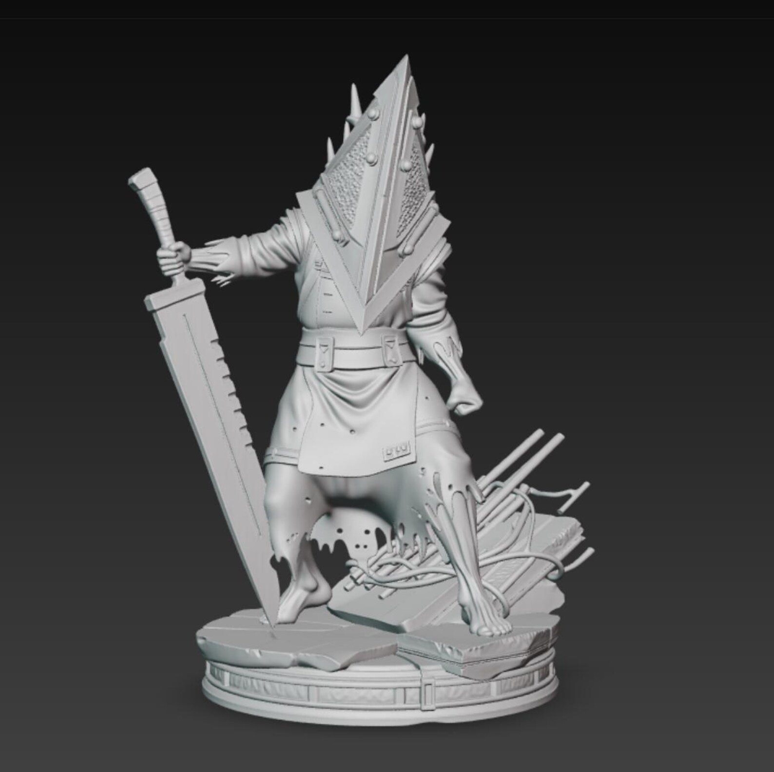 Pyramid Head Silent Hill STL File | Horror Game Statue 3D Print Model ...