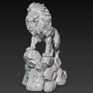 Lion 3D Model : Lion Statue STL File , Animal 3D Model , 3D Home Decor ...