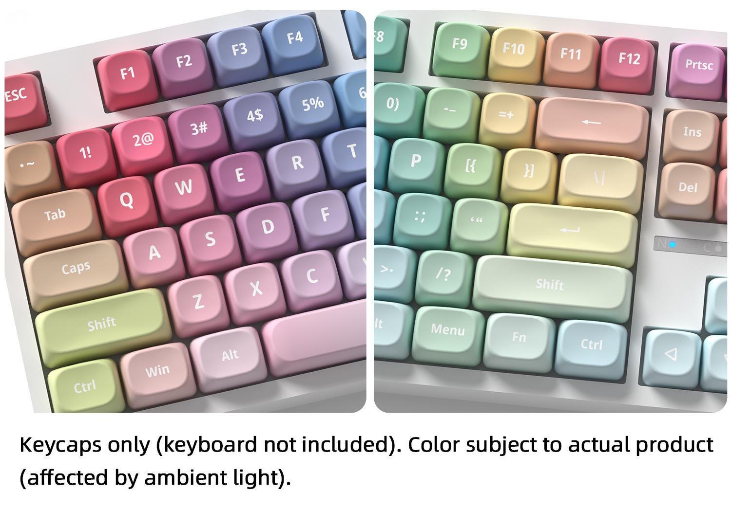 Pastel Color Keycap MOA Set, 121 Keys 5-side Dye-sublimated PBT, Soft ...