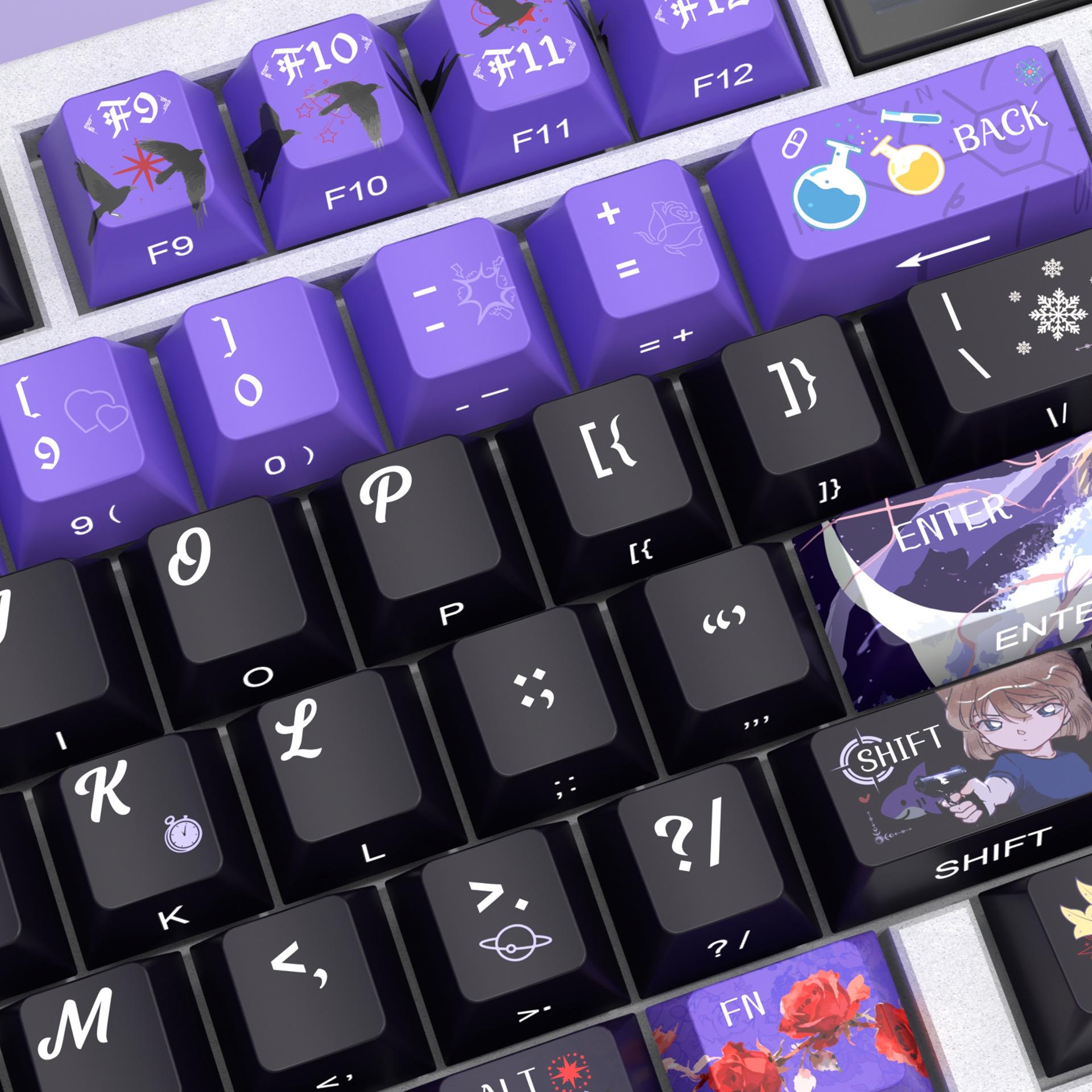 Ai Haibara Side Print Keycap Set, Full Set Dye-sublimated Shine-through ...