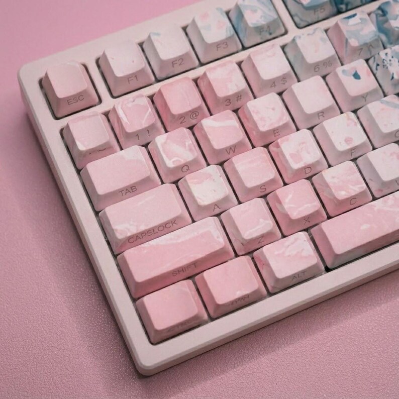 Pink Beach Double-shot Keycaps, Side Shine-through,cherry Profile 130 ...