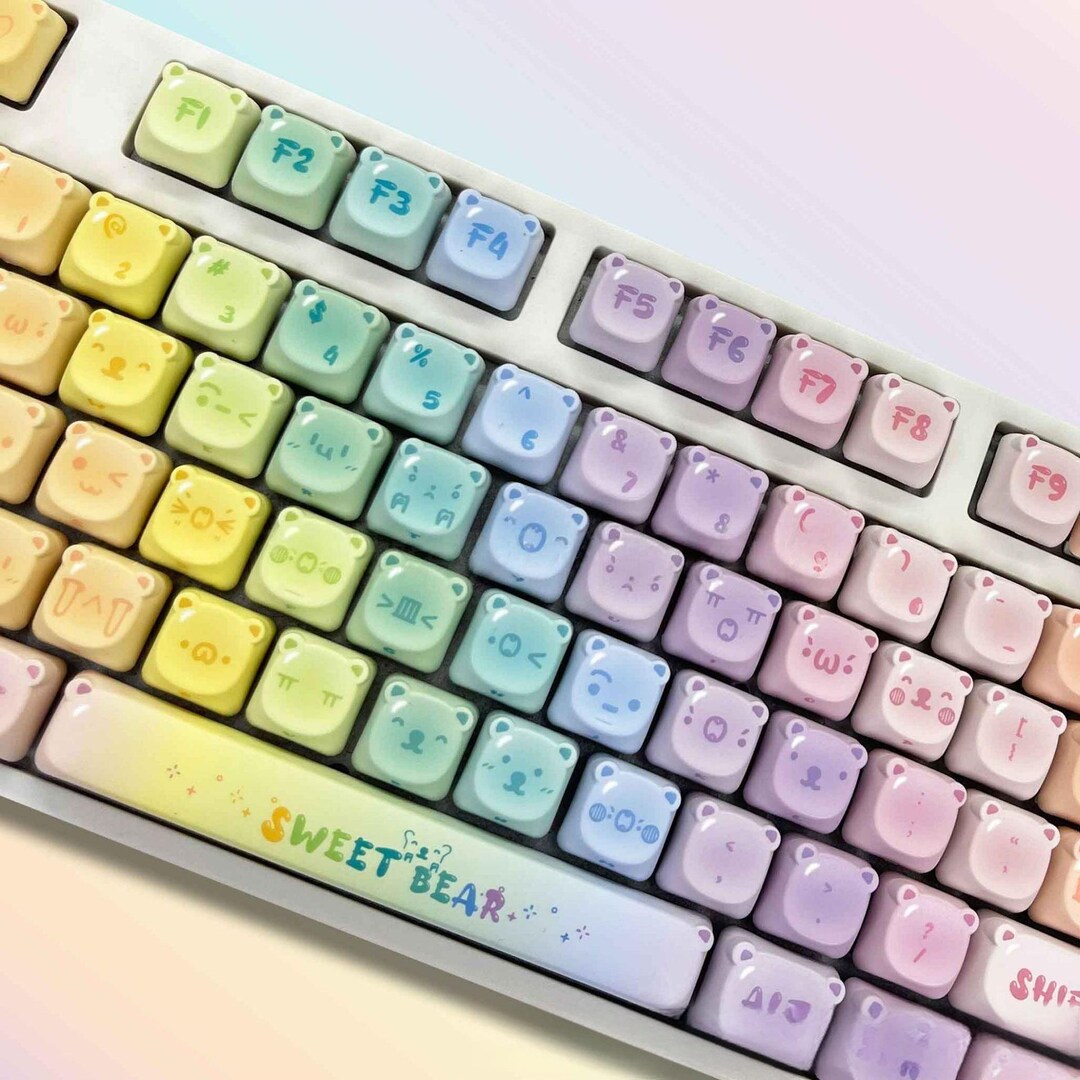 Bear Head Keycap Set, MOA Profile, Dye-sublimated PBT, 140 Keys, - Etsy