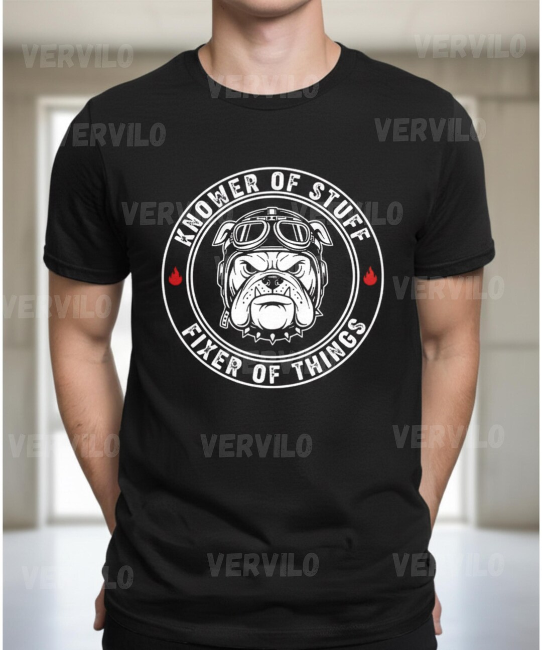 Knower of Stuff Fixer of Things PNG: Funny Bulldog Biker Graphic Quote ...