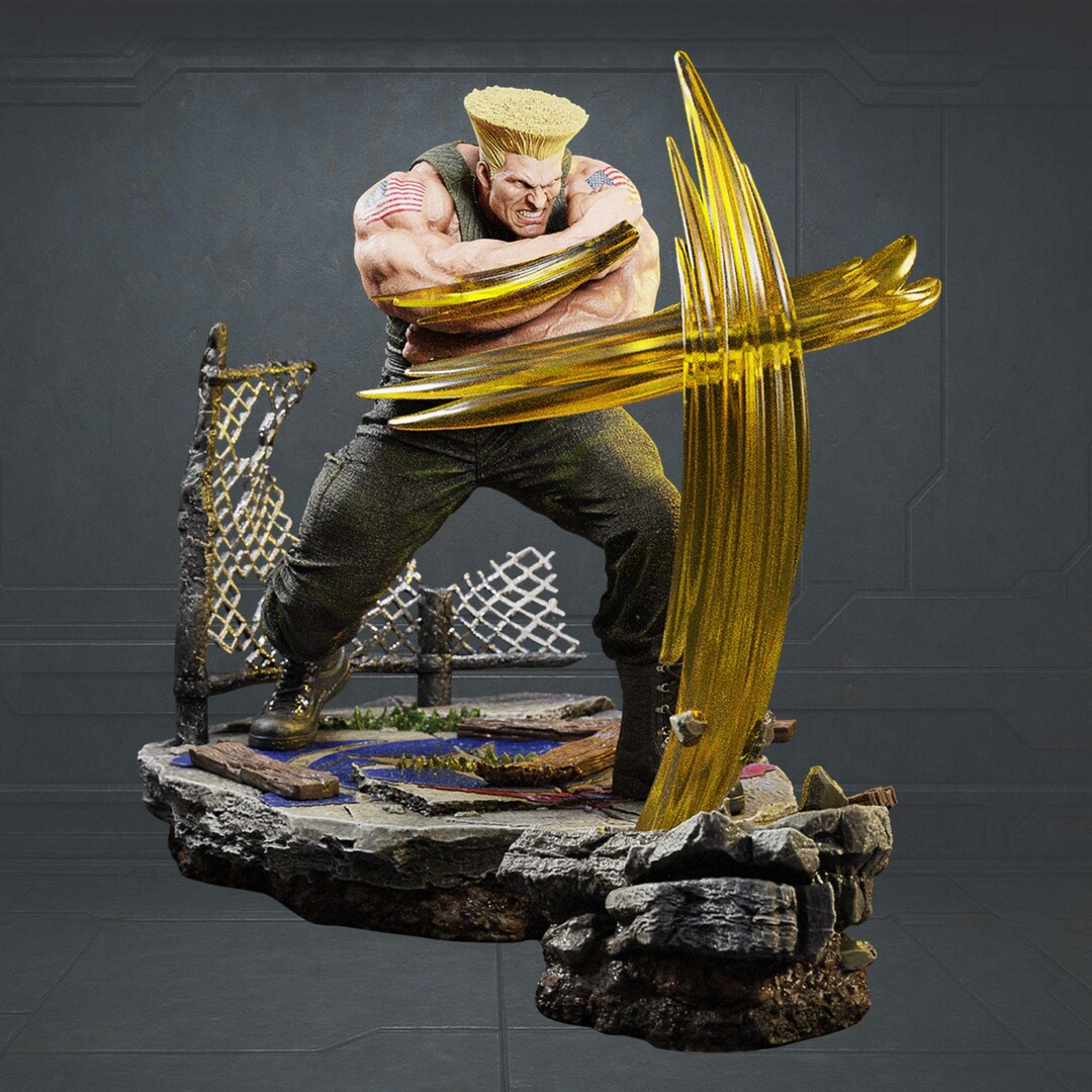 Guile Statue 3D Print File | Sonic Boom Pose, 1/6 Scale (STL Download ...