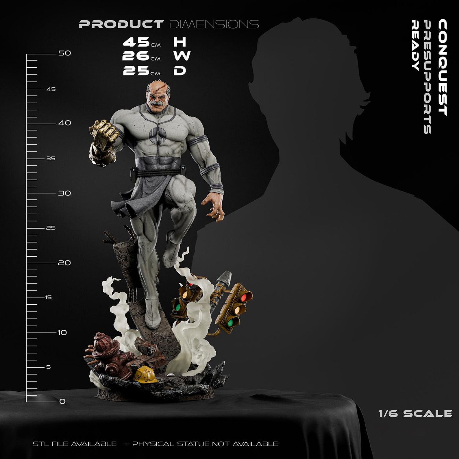 Conquest STL Statue | 1/6 Scale, Floating Battle Pose (3D Print File ...
