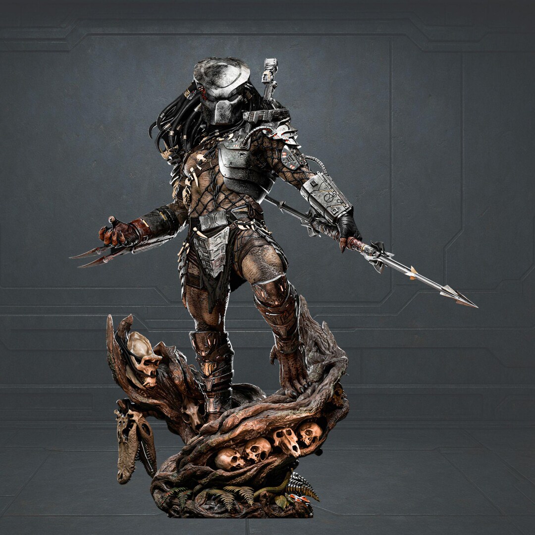 Predator STL Statue | 1/6 Scale Trophy Hunter Diorama (3D Print File ...