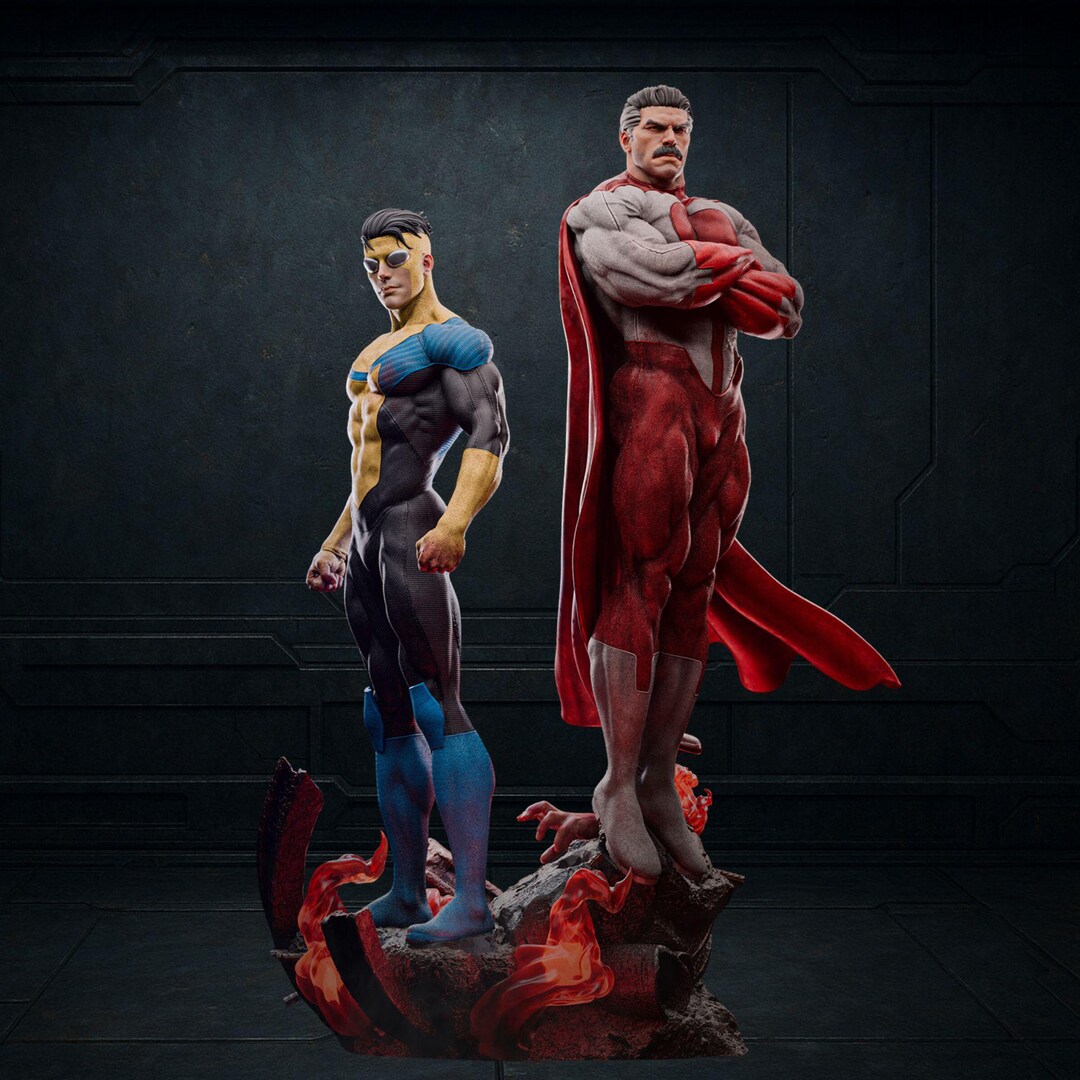 Omniman & Invincible STL Statue | Father Son Superhero Diorama (digital ...