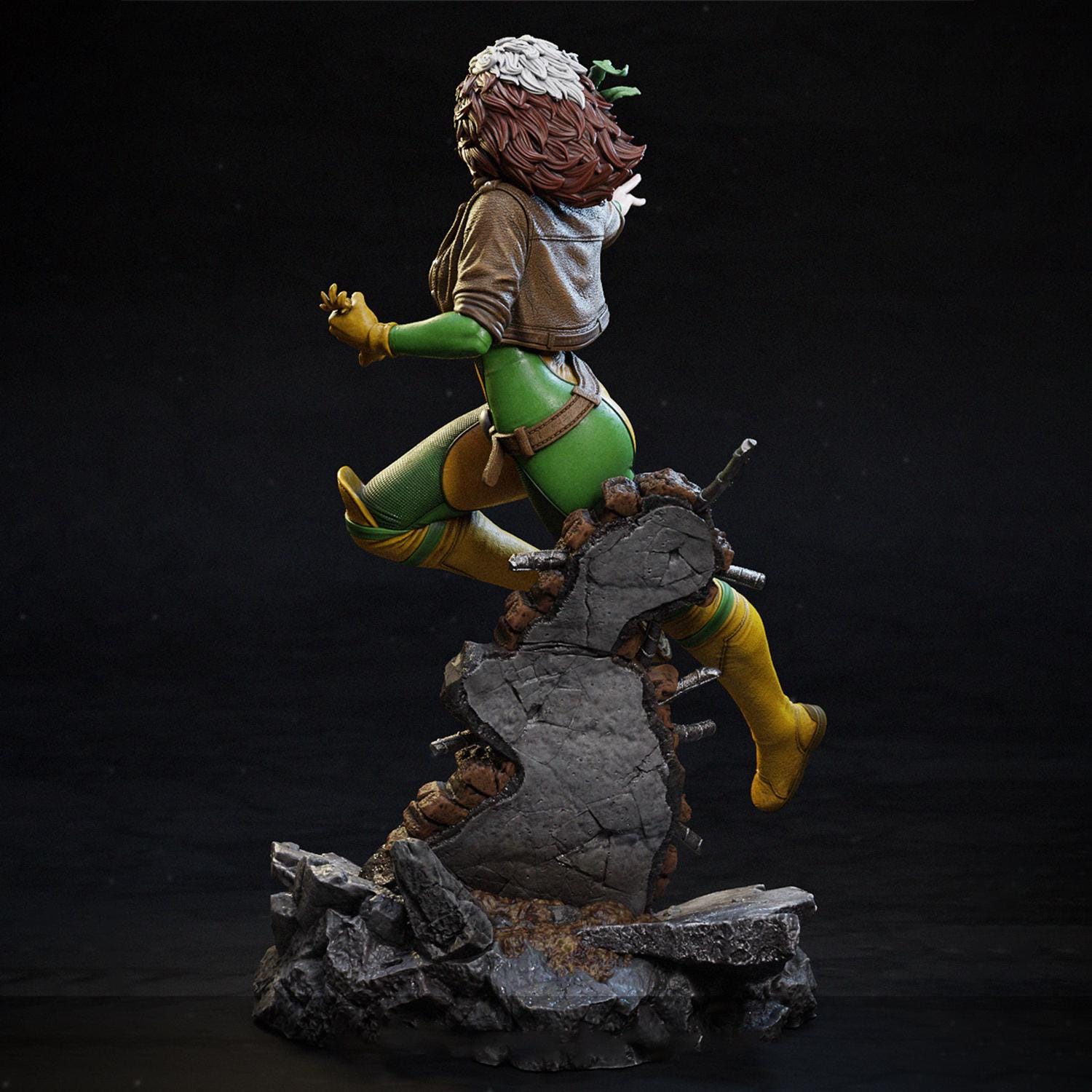 Rogue Fanart STL Statue + Bust | 1/6 Scale | Flying Energy Attack Pose ...