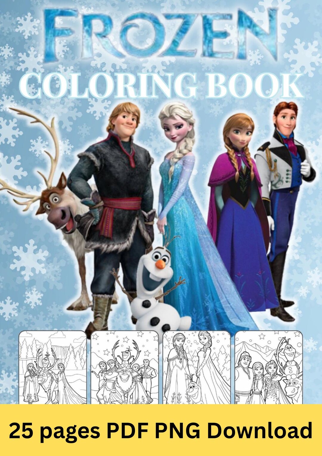 Frozen Style Coloring Book | Ice Princess Winter Coloring Pages for ...