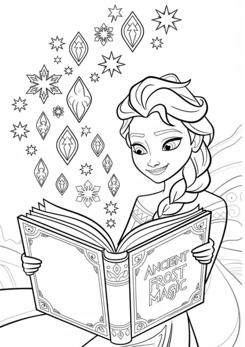 Frozen Style Coloring Book | Ice Princess Winter Coloring Pages for ...