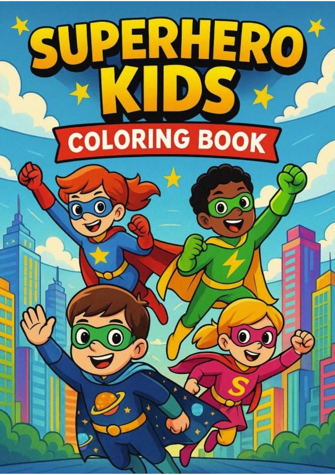 Superhero Kids Coloring Book | A4 Printable Pages (digital Download) - Etsy