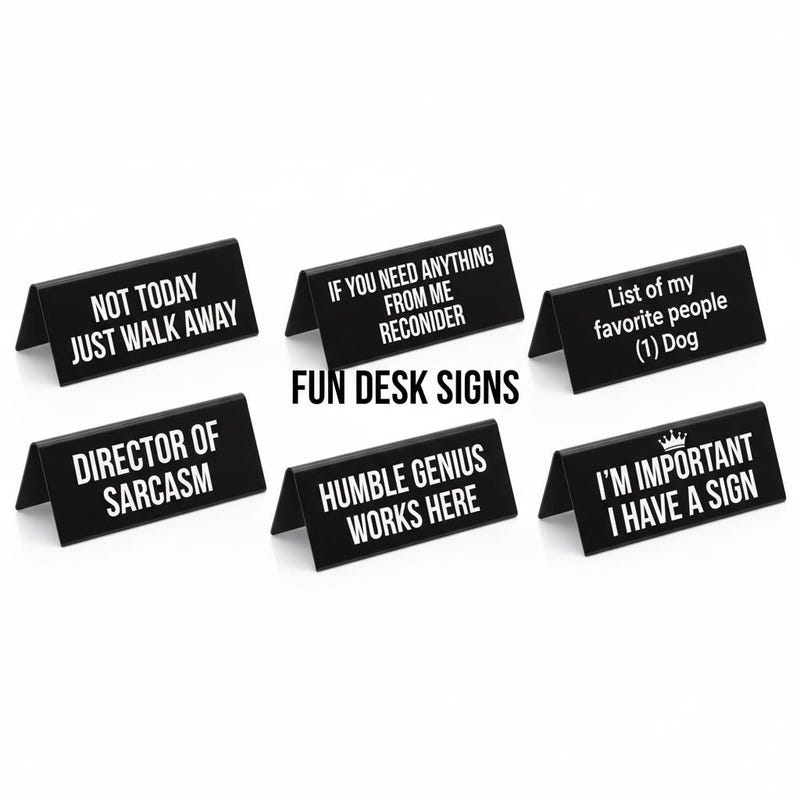 Funny Office Desk Signs - Etsy