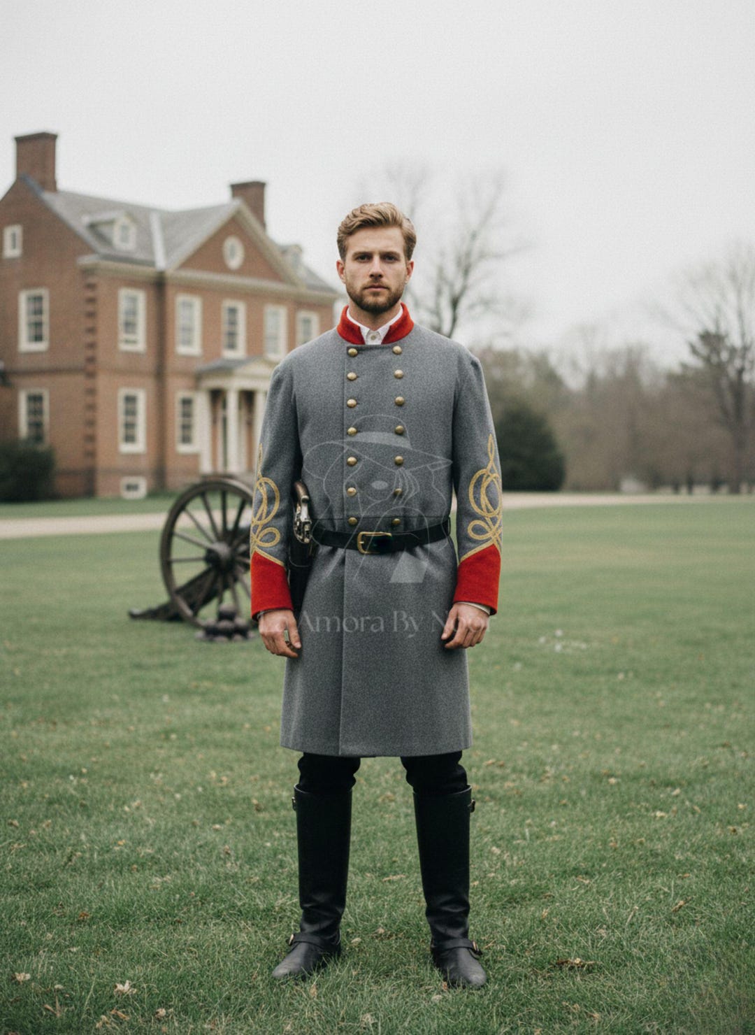 Men’s Civil War Confederate Frock Coat Uniform | Vintage Military Grey ...