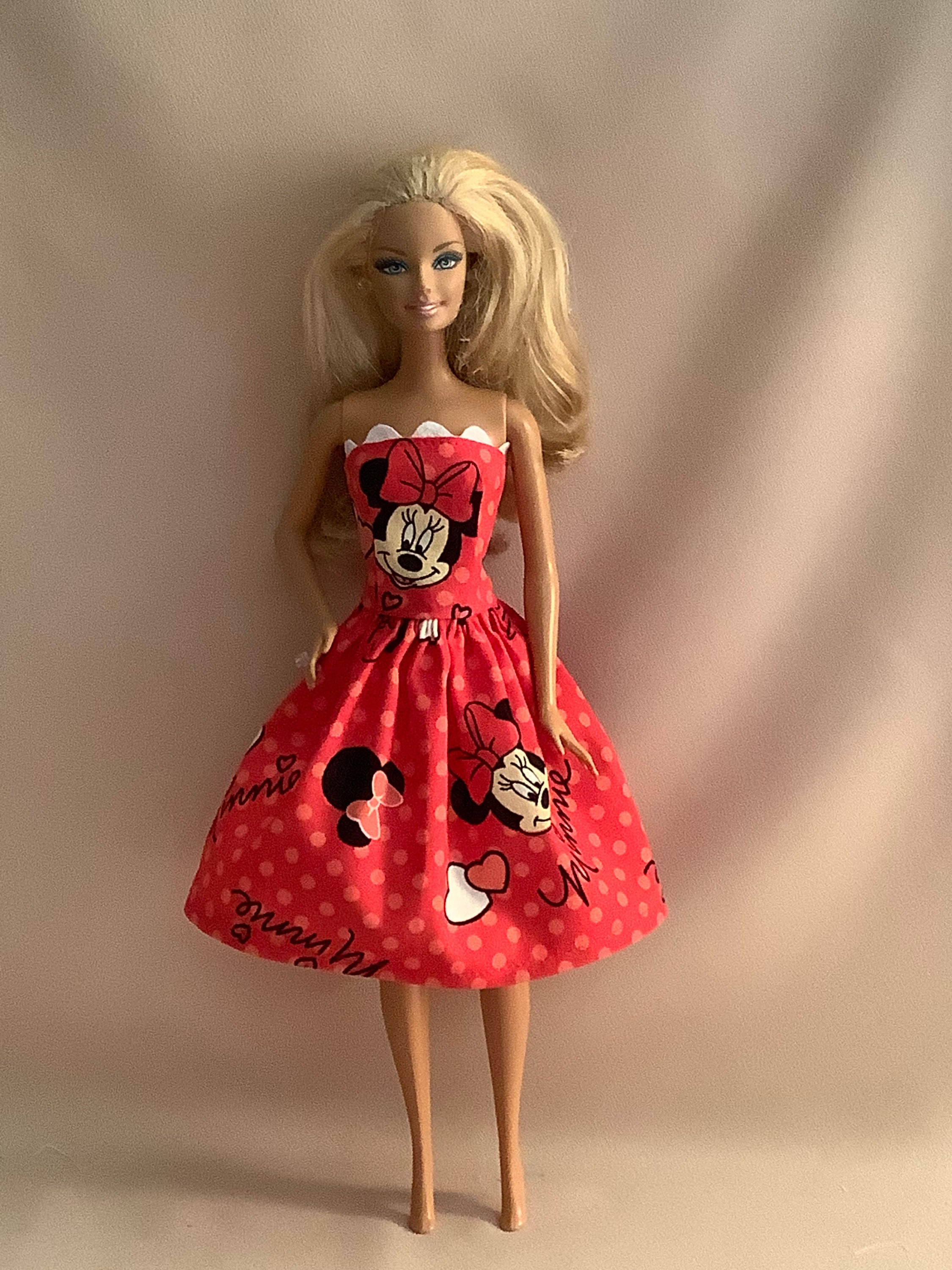 Red Cotton Mini Dress For My Size Barbie Doll New Dolls Dolls And Bears