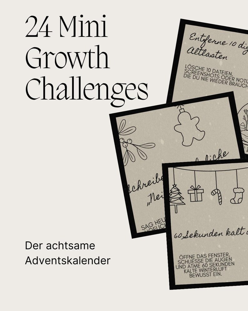 Mindfulness Advent Calendar | 24 Mini Growth Challenges | Advent ...