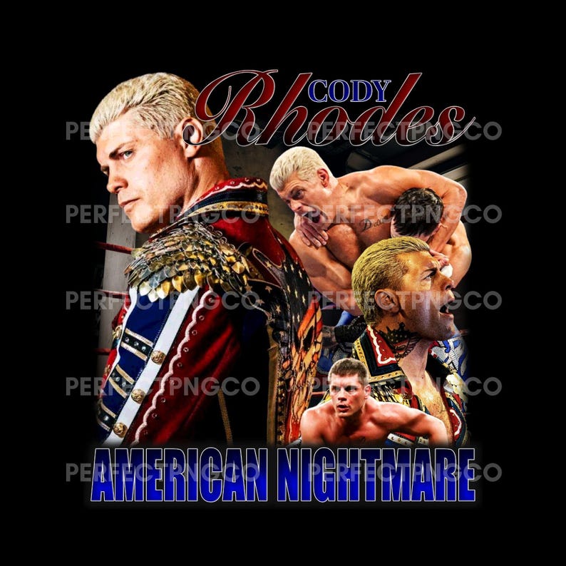 WWE Cody Rhodes American Nightmare Collage Shirt Design for DTF ...