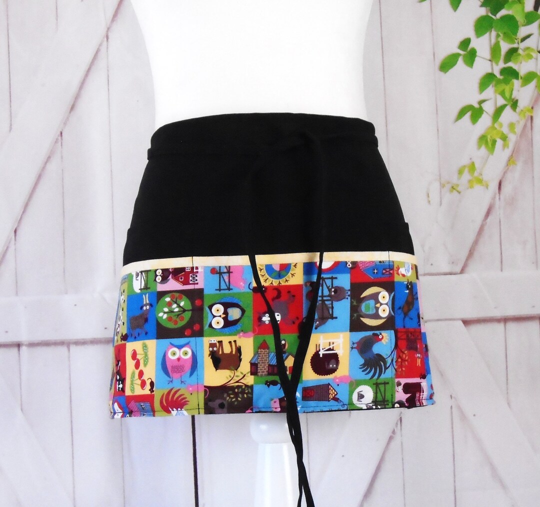 Farm Themed Multi-pocket Chicken Apron. Versatile 6-pocket Half Apron ...