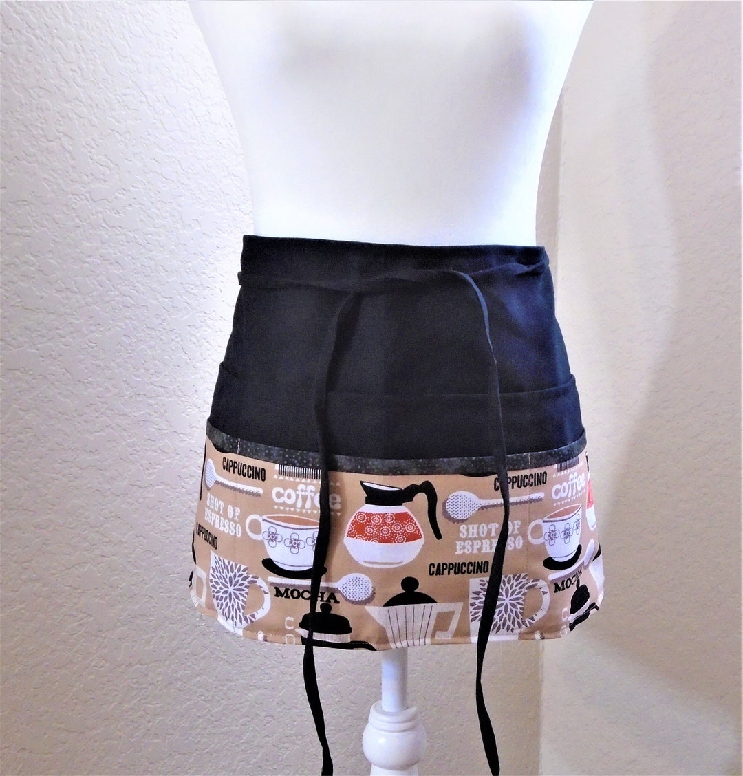 Coffee Themed Half Apron. Premium Quality Vendor/server/waitress ...