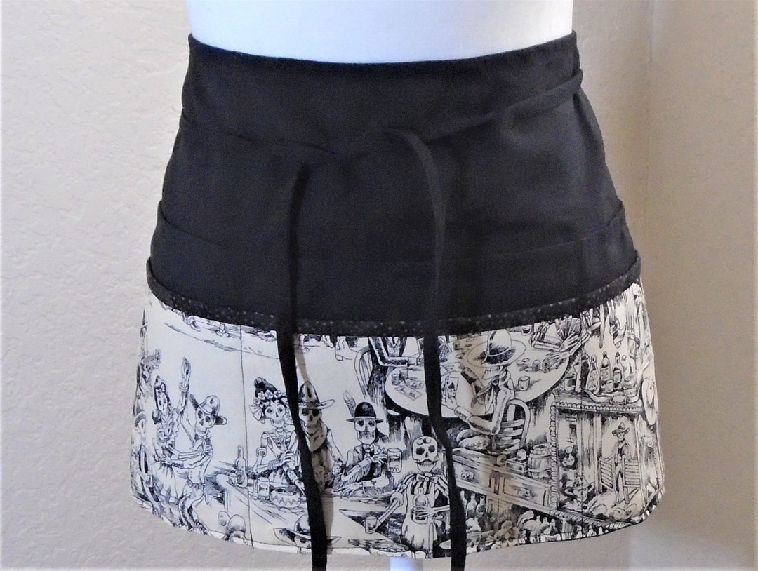 Saloon Apron, Skeleton, Skull Vendor/server/waitress/utility/teacher ...