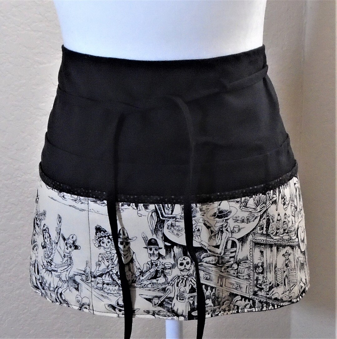 Saloon Apron, Skeleton, Skull Vendor/server/waitress/utility/teacher ...