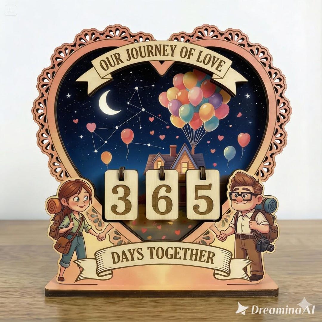 Personalized Day of Love Tracker Sign, Relationship Anniversary Board ...