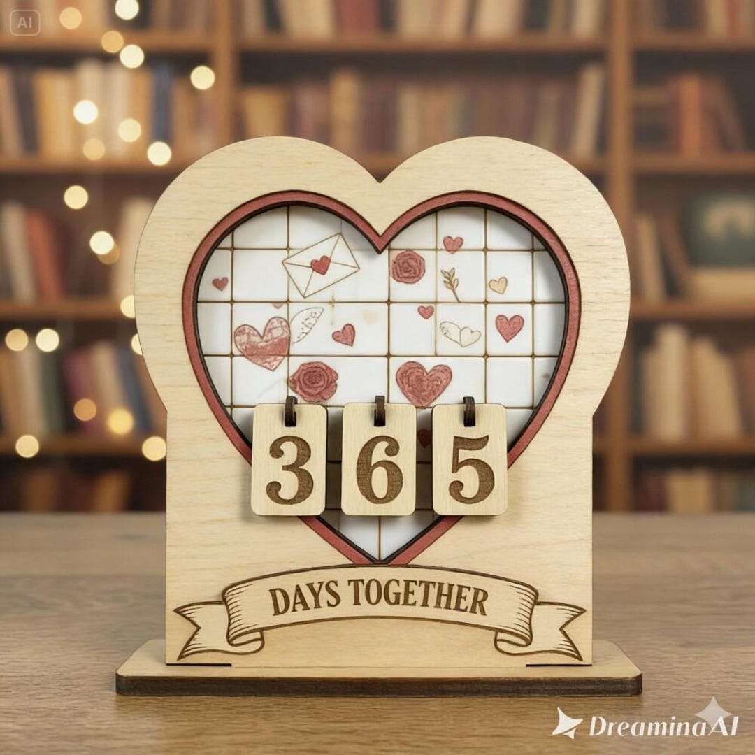 Personalized Day of Love Tracker Sign, Couple Gift, Valentine Couple ...