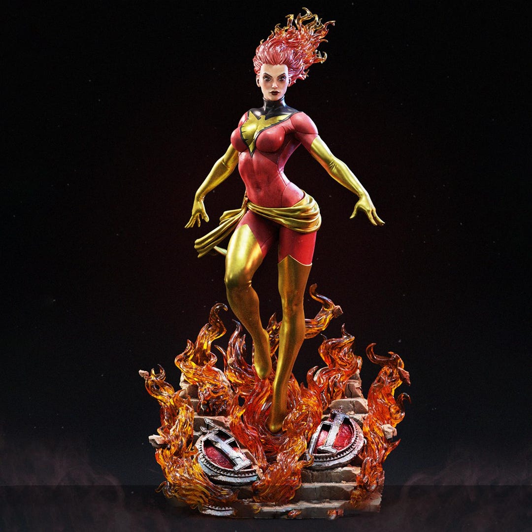 Phoenix Fanart STL Statue + Bust | 1/6 Scale | Fiery Ascension Pose ...