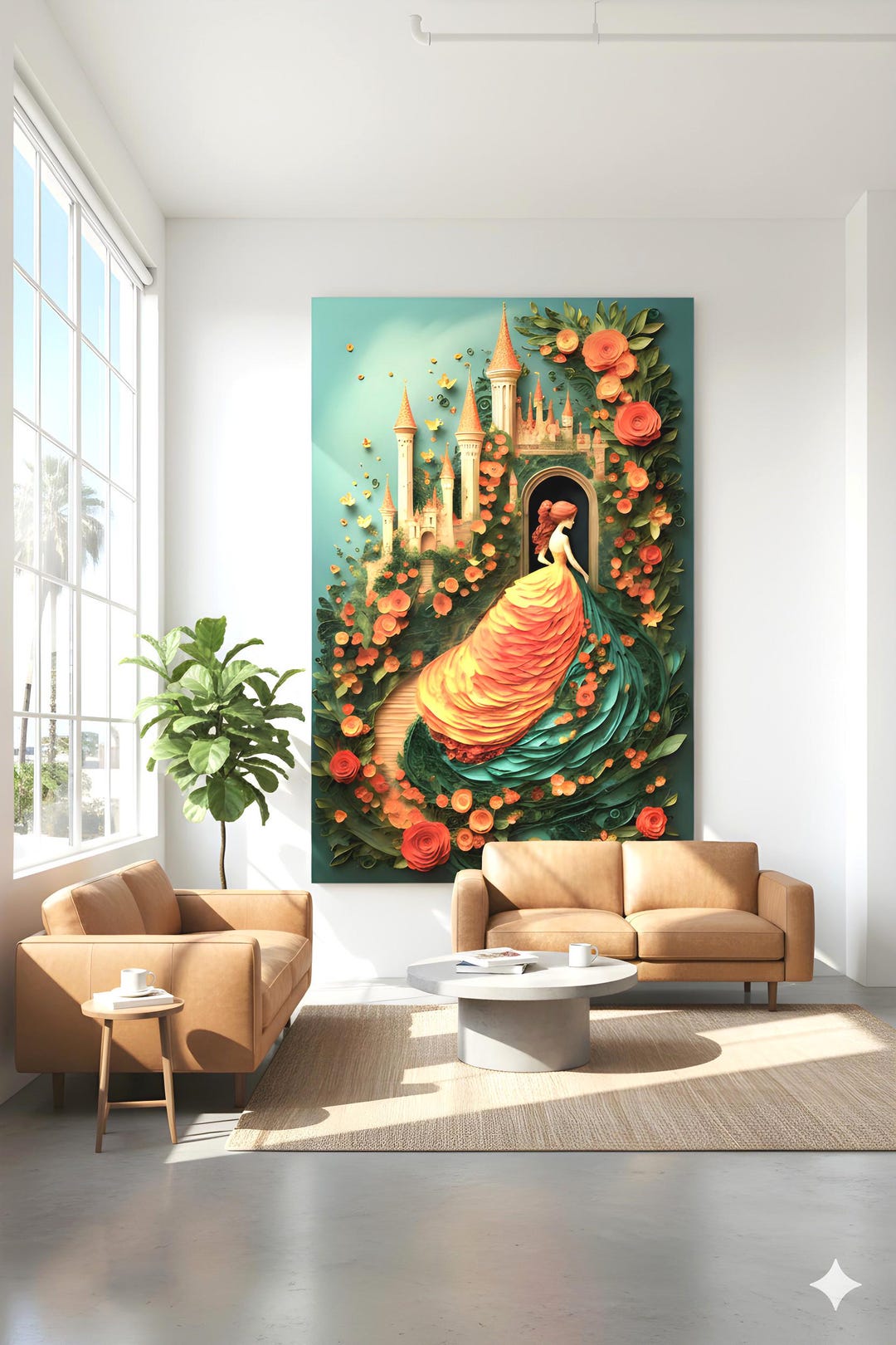 16K HD Enchanted Amber Spire Poster Print Cottagecore Fantasy Art ...