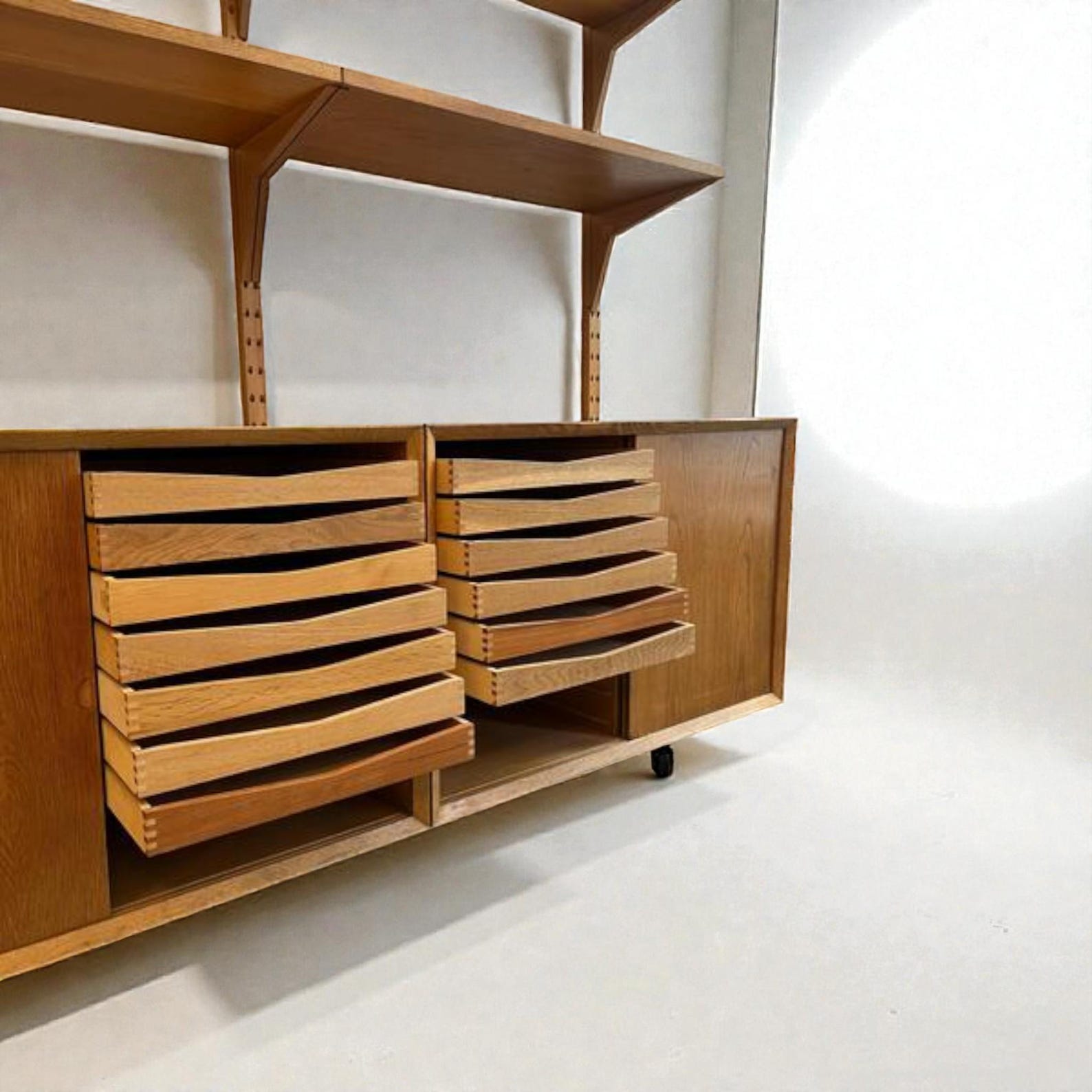 Mid Century Style Modular Shelving Unit, Large Wooden Storage System ...
