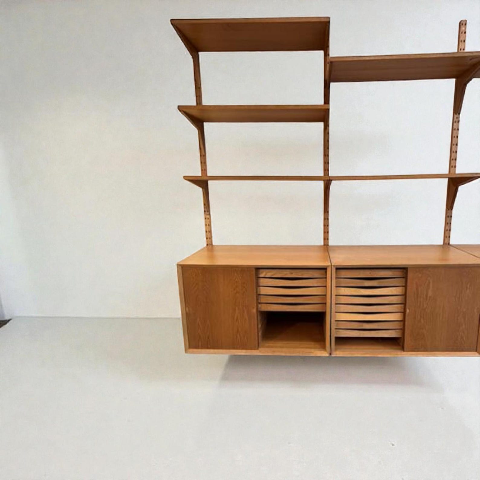 Mid Century Style Modular Shelving Unit, Large Wooden Storage System ...