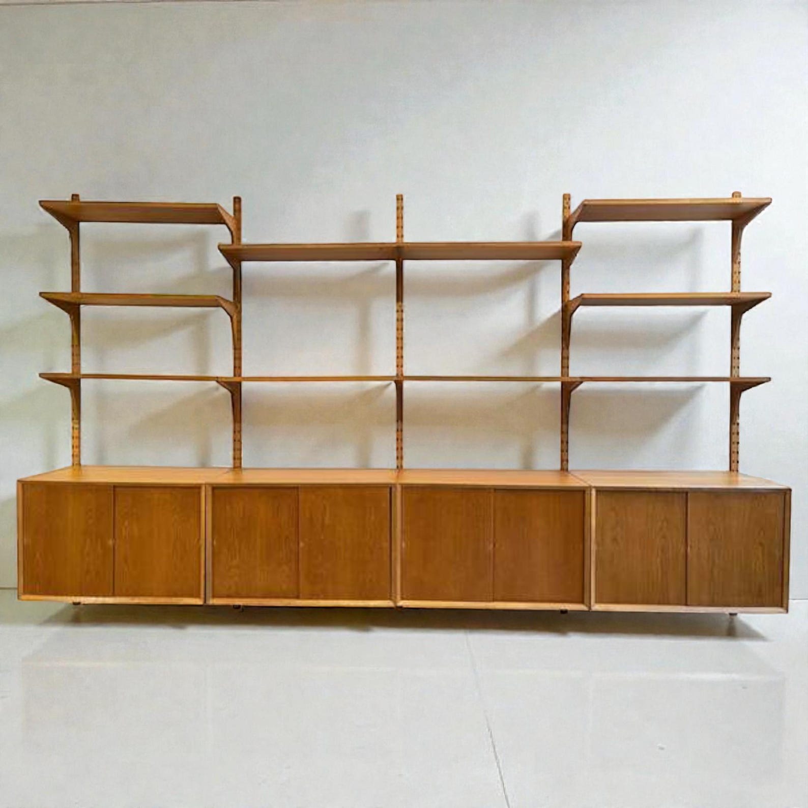 Mid Century Style Modular Shelving Unit, Large Wooden Storage System ...
