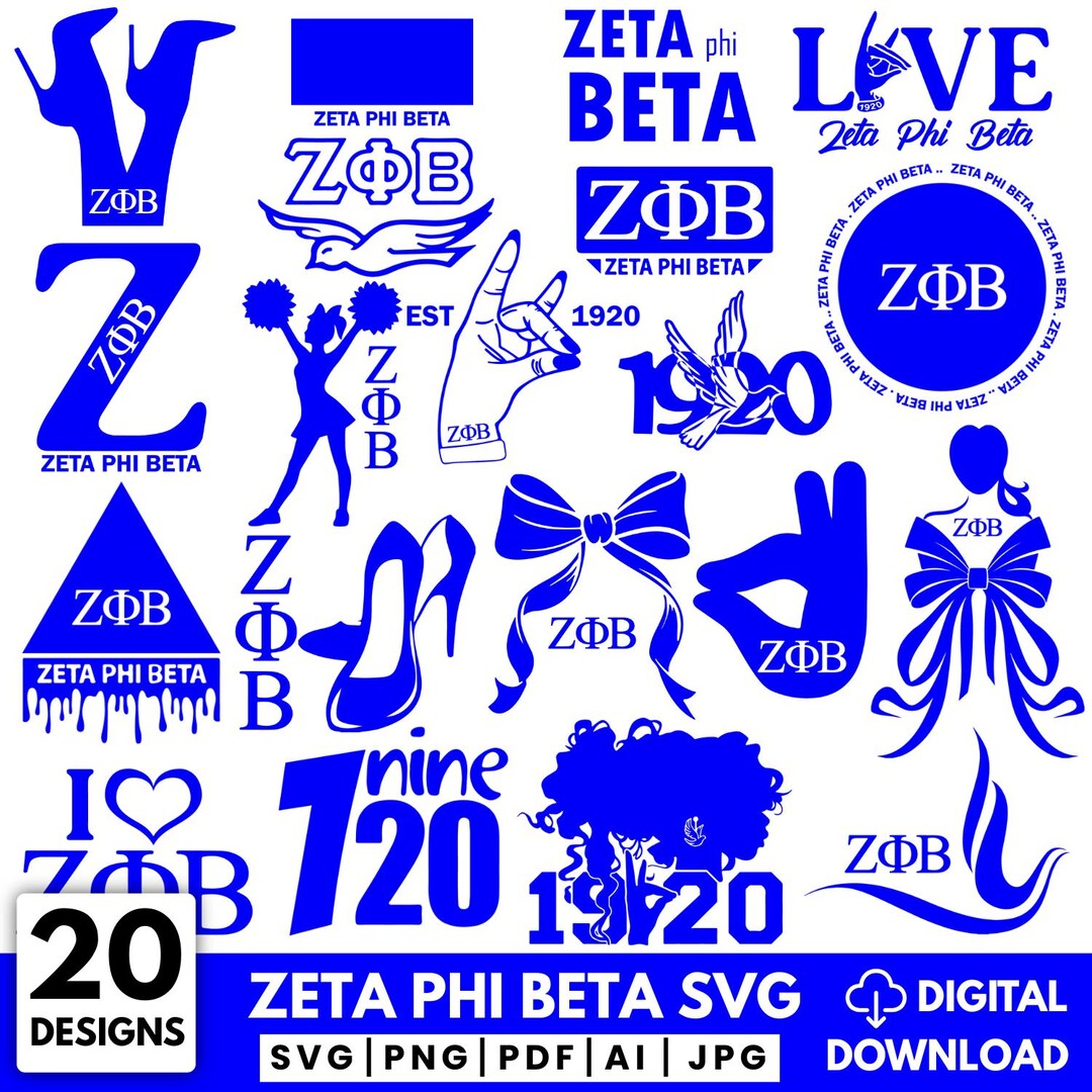 Zeta Phi Beta SVG Mega Bundle: Sorority Logos & Clipart (digital ...
