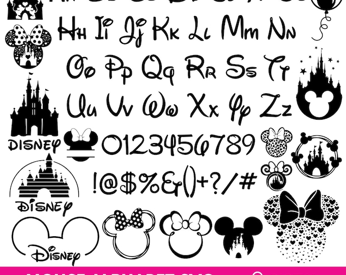 Mickey Mouse Font & Numbers - Etsy Canada